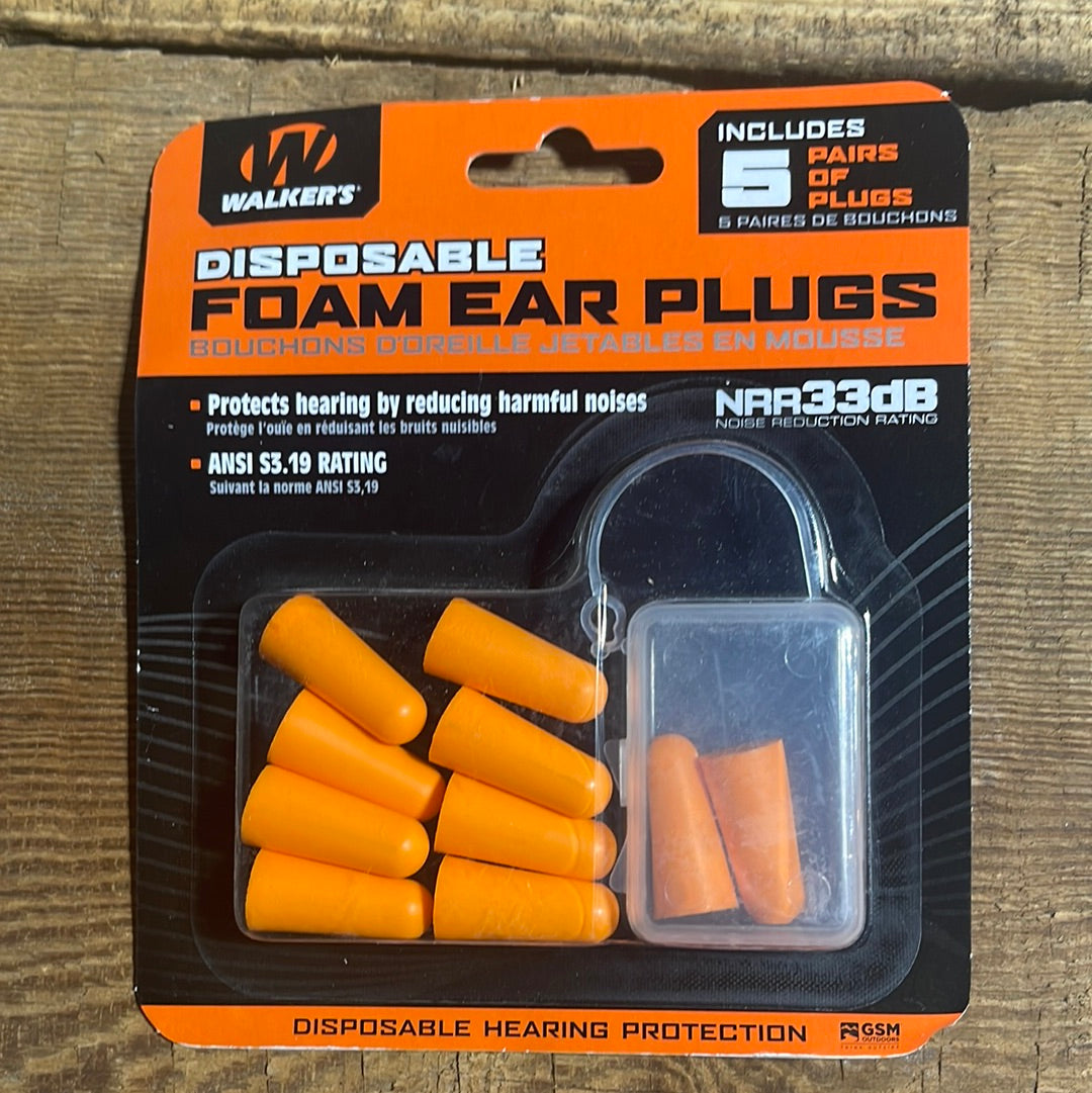 Walkers Disposable Foam Ear Plugs 5 Pairs – Midwest Thermal Optic